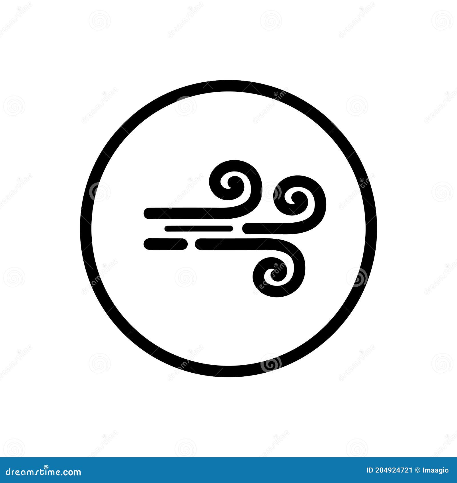 Wind. Weather Icon in a Circle. Isolated Vector Illustration Stock ...