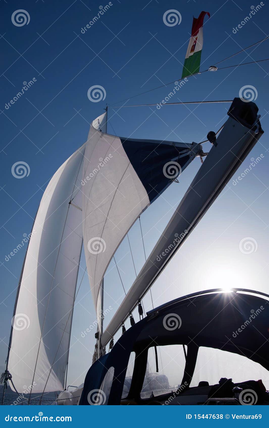 Wind in yacht sails stock photo. Image of sail, sailboat - 15447638