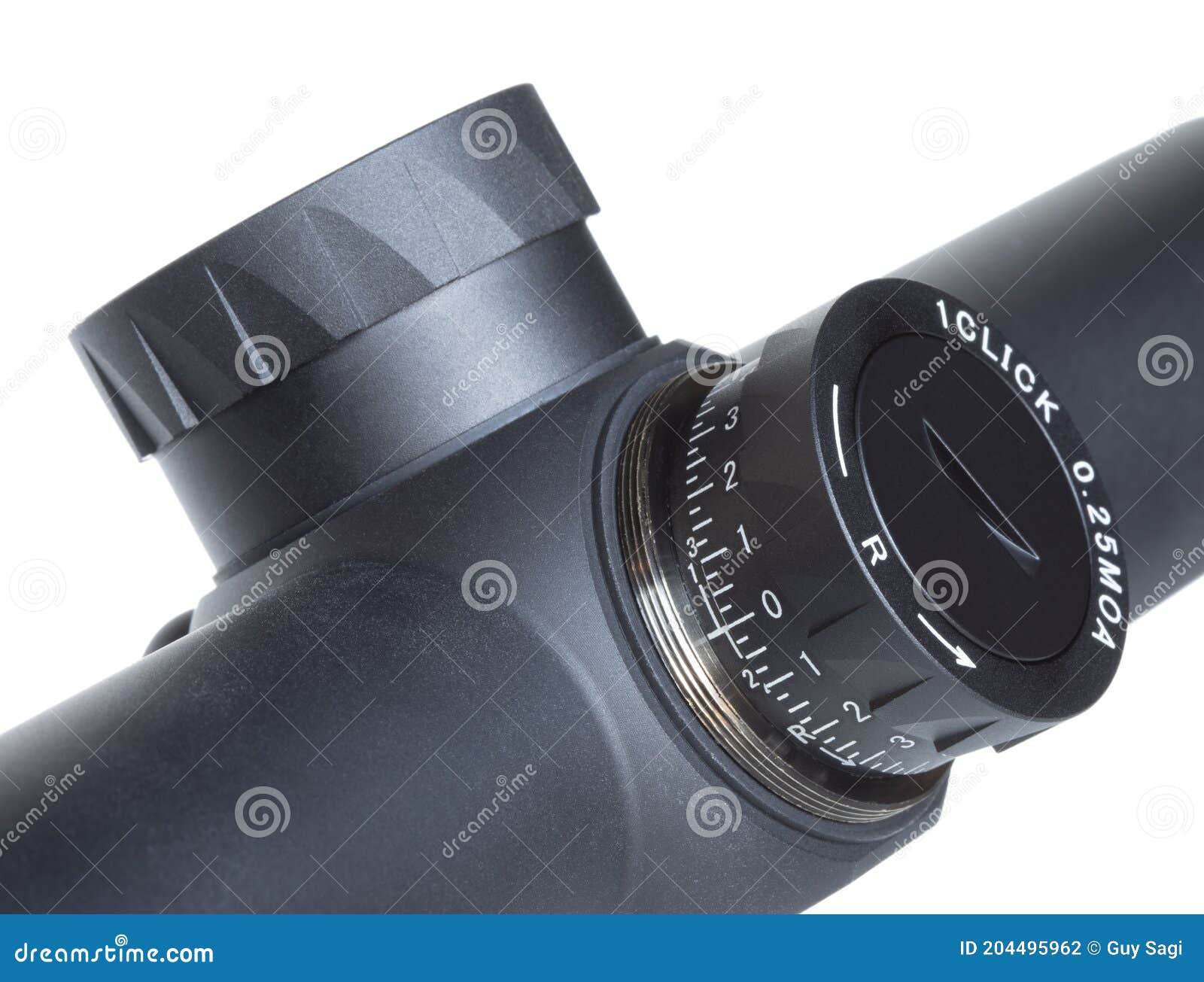 Windage Adjustment Dial on a Riflescope Stock Photo - Image of isolated ...