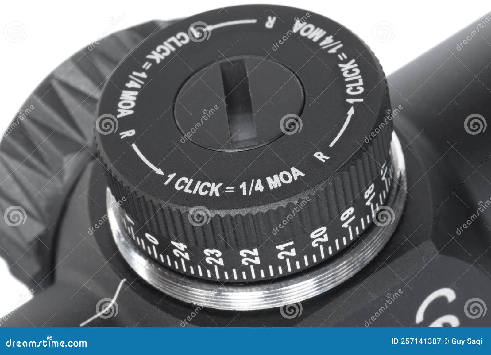 Windage Adjustment Dial on a Riflescope Stock Image - Image of black ...