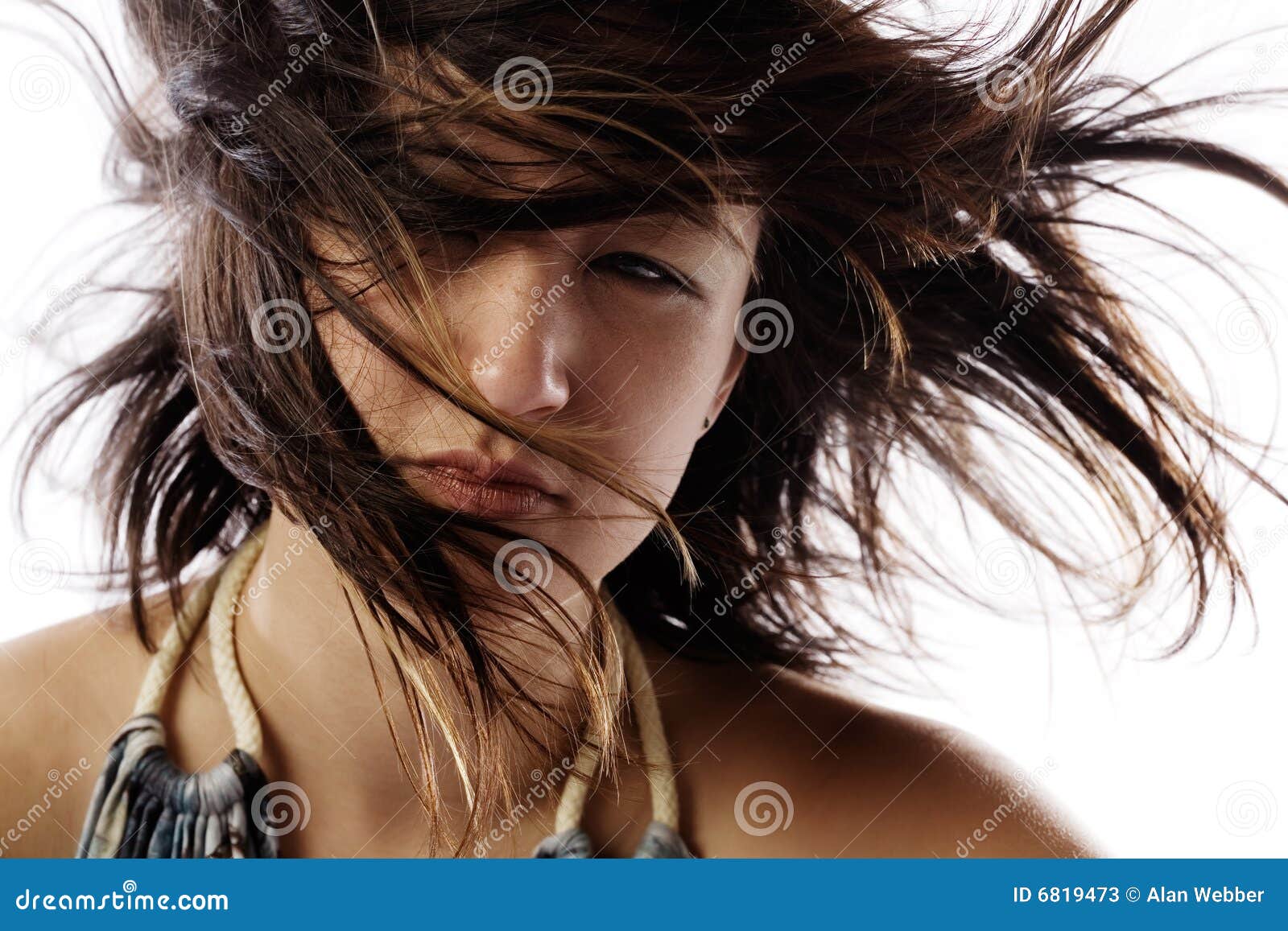 Windblown stock image. Image of brunette, beauty, attractive - 6819473