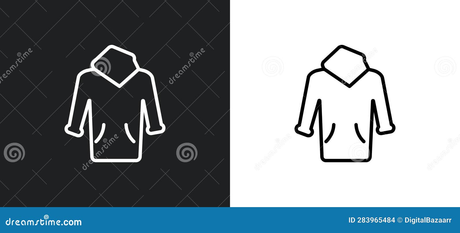Windbreaker Outline Icon in White and Black Colors. Windbreaker Flat ...