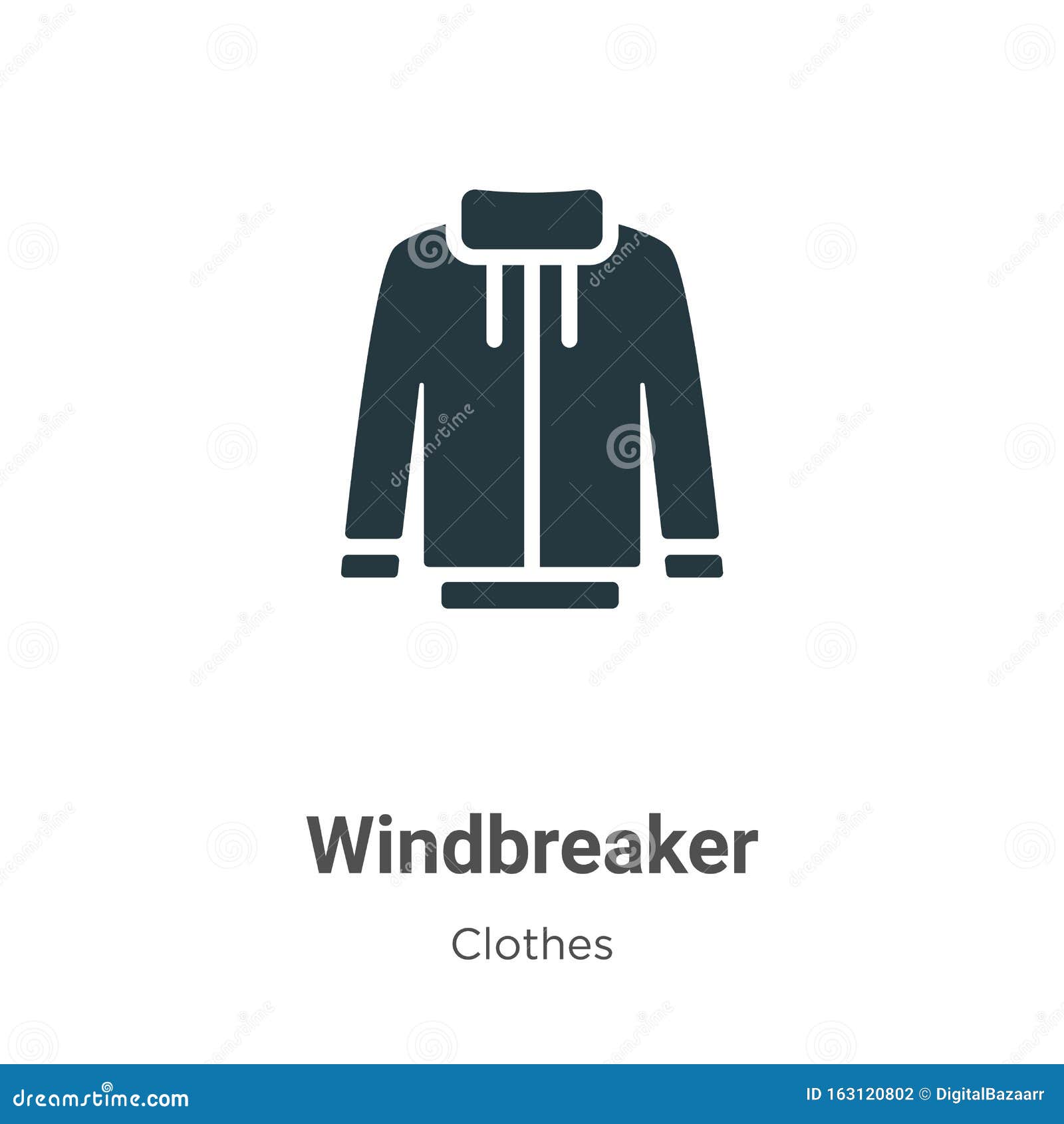 Windbreaker Vector Icon on White Background. Flat Vector Windbreaker ...