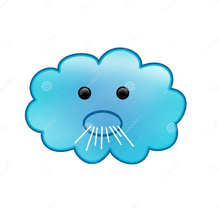 Winderig Pictogram stock illustratie. Illustration of meteorologie ...