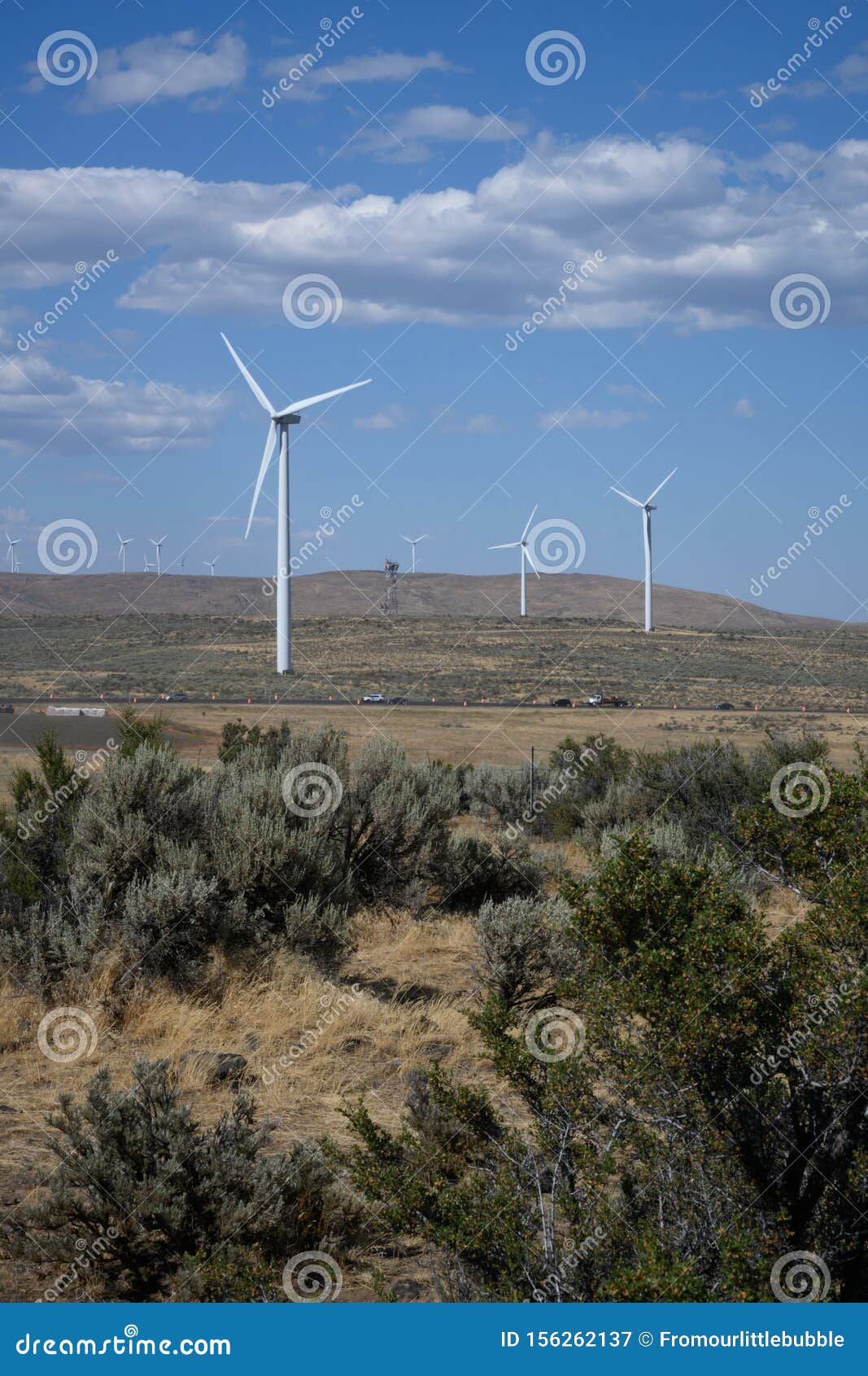Windfarm in Eastern Washington State Stock Image - Image of outside ...