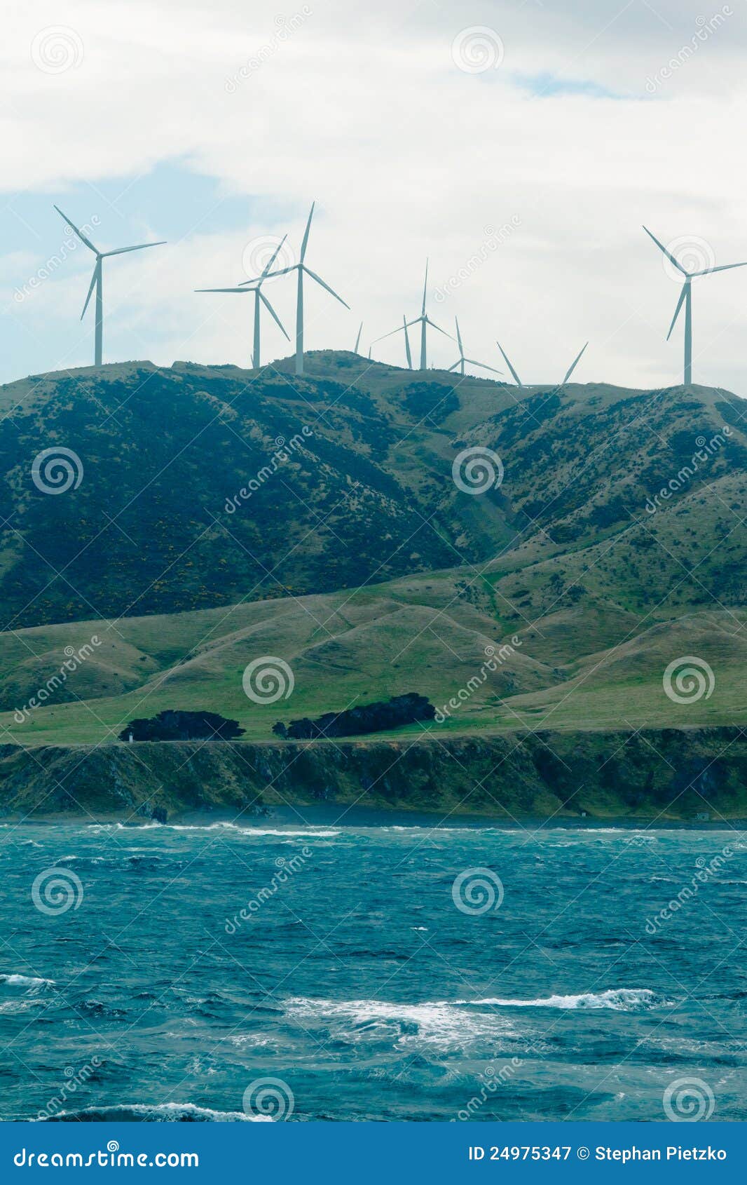 Windfarm Wind Turbines in Mountain Terrain Stock Image - Image of ...