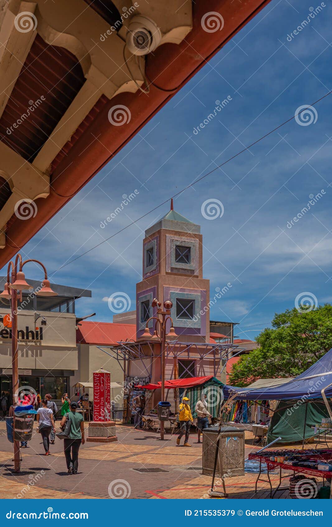Windhoek Downtown City Center View With Shopping Mall, Office Buildings ...