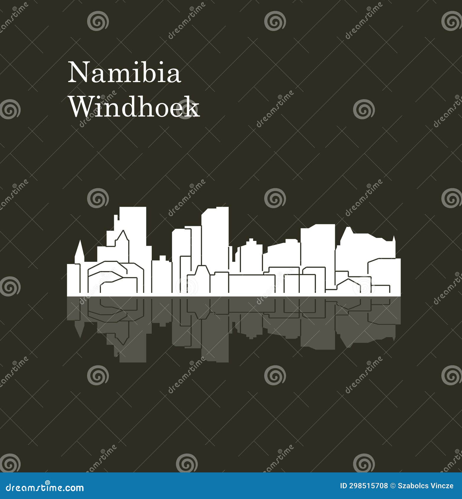 Windhoek, Namibia stock illustration. Illustration of horizon - 298515708