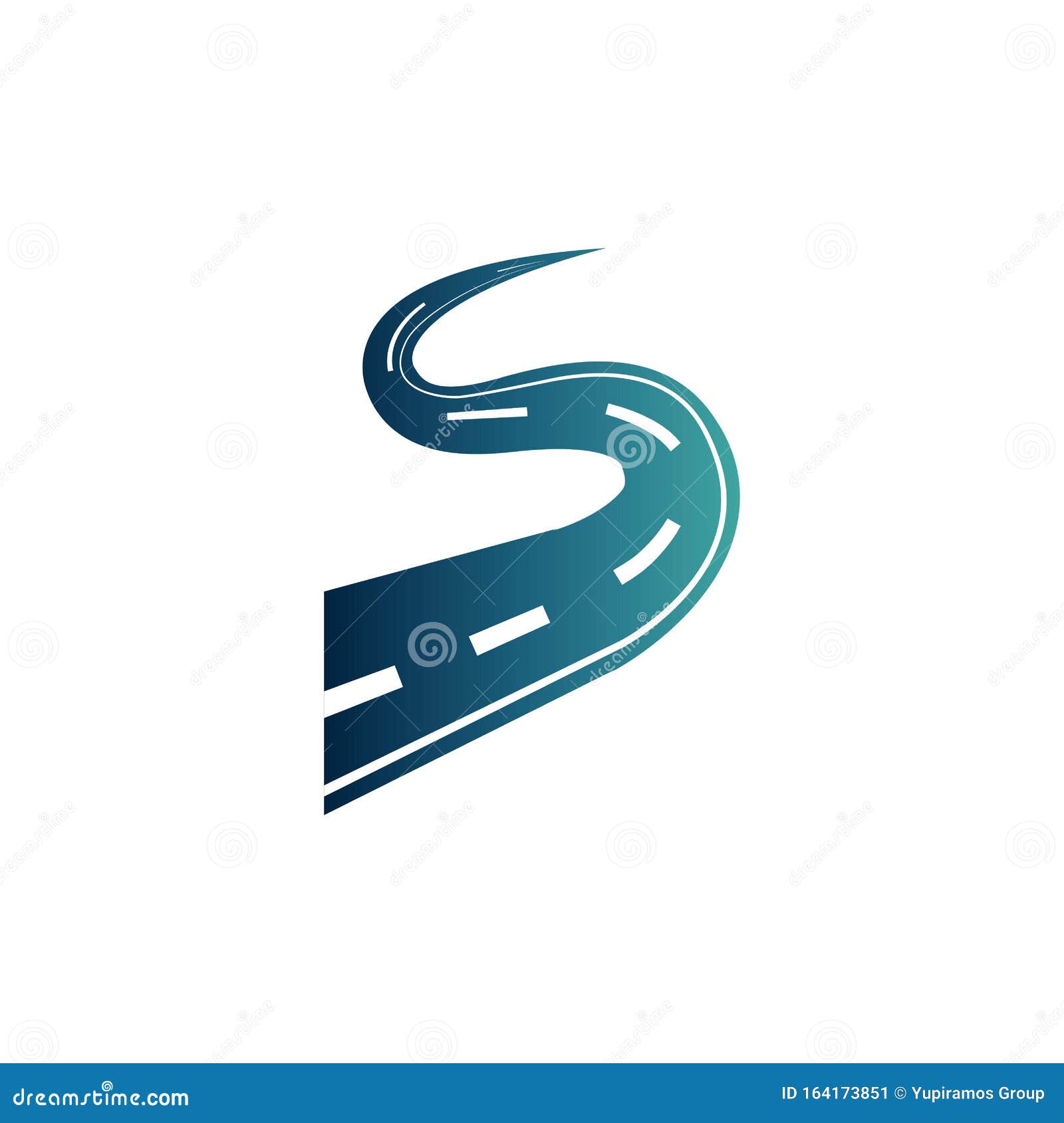 Winding Asphalt Road Gradient Icon Stock Vector - Illustration of ...