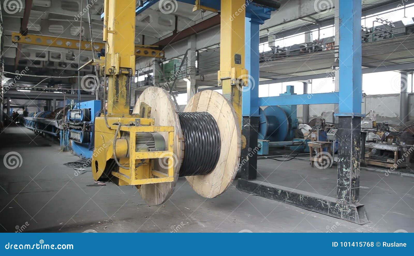 Winding the Cable Onto the Reel Stock Footage - Video of industry ...