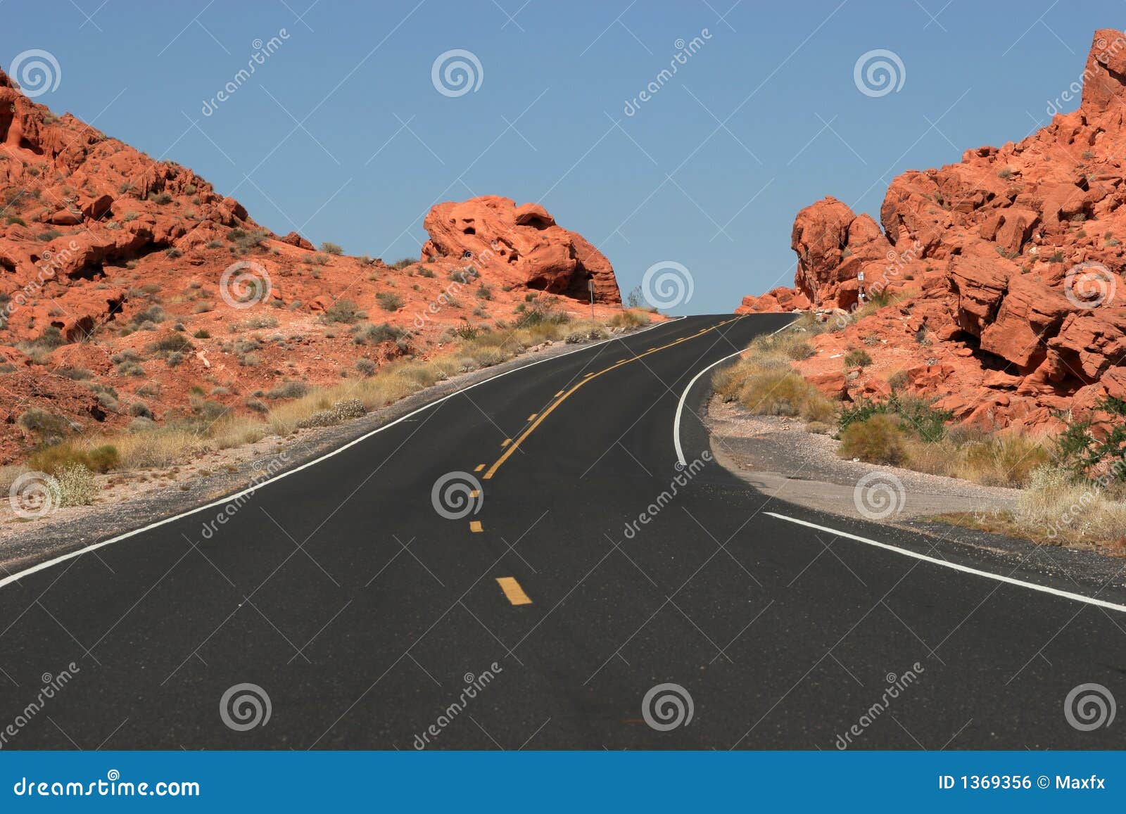 Winding desert road stock photo. Image of asphalt, nevada - 1369356