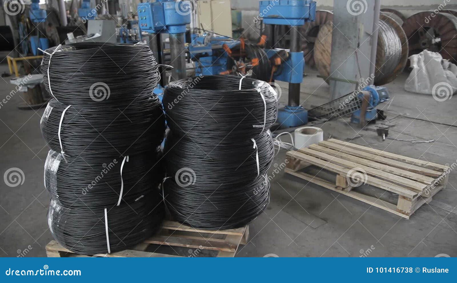 Winding the Cable Onto the Reel Stock Footage - Video of construction ...