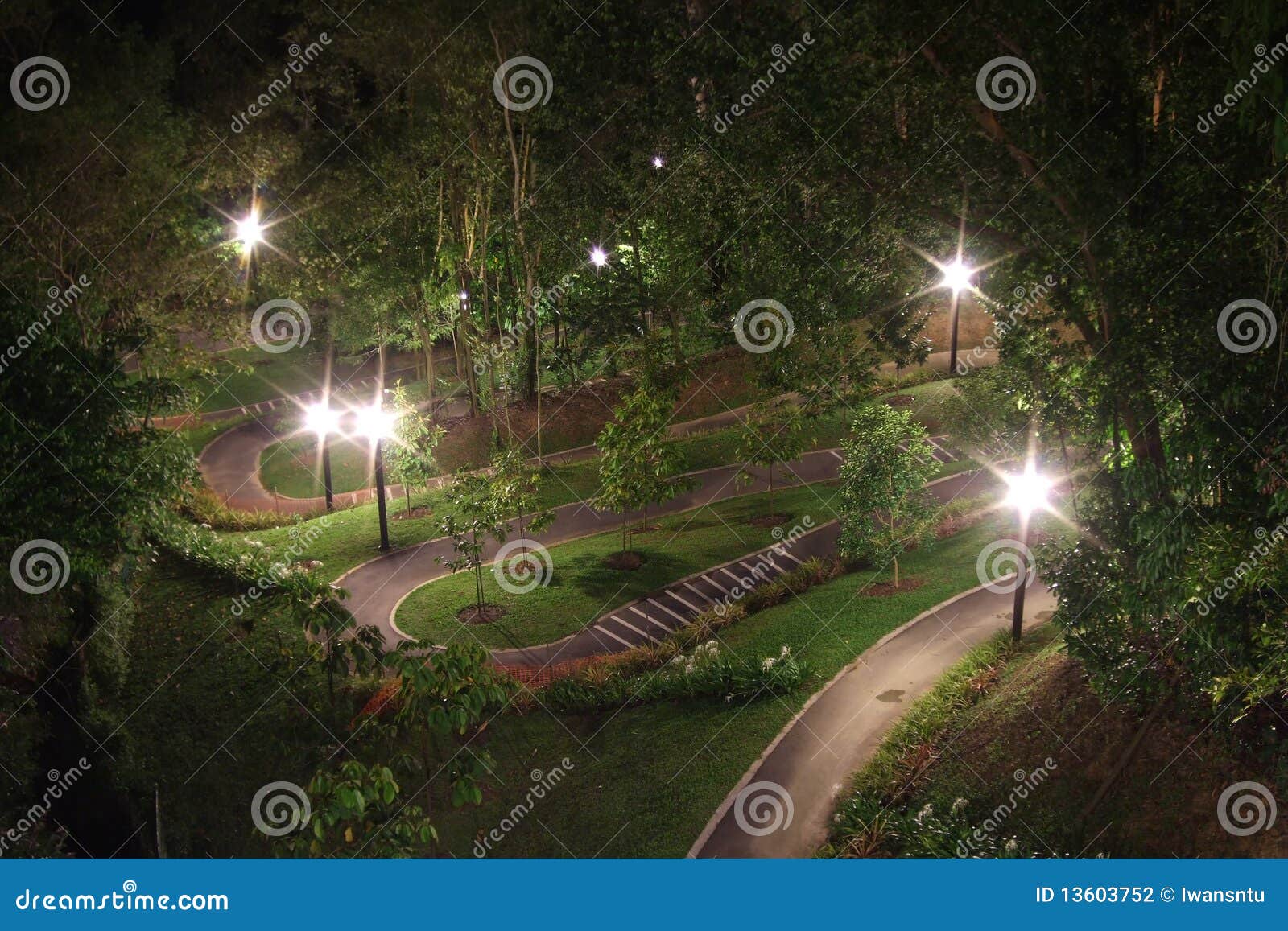 Winding footpath in a park stock photo. Image of plants - 13603752