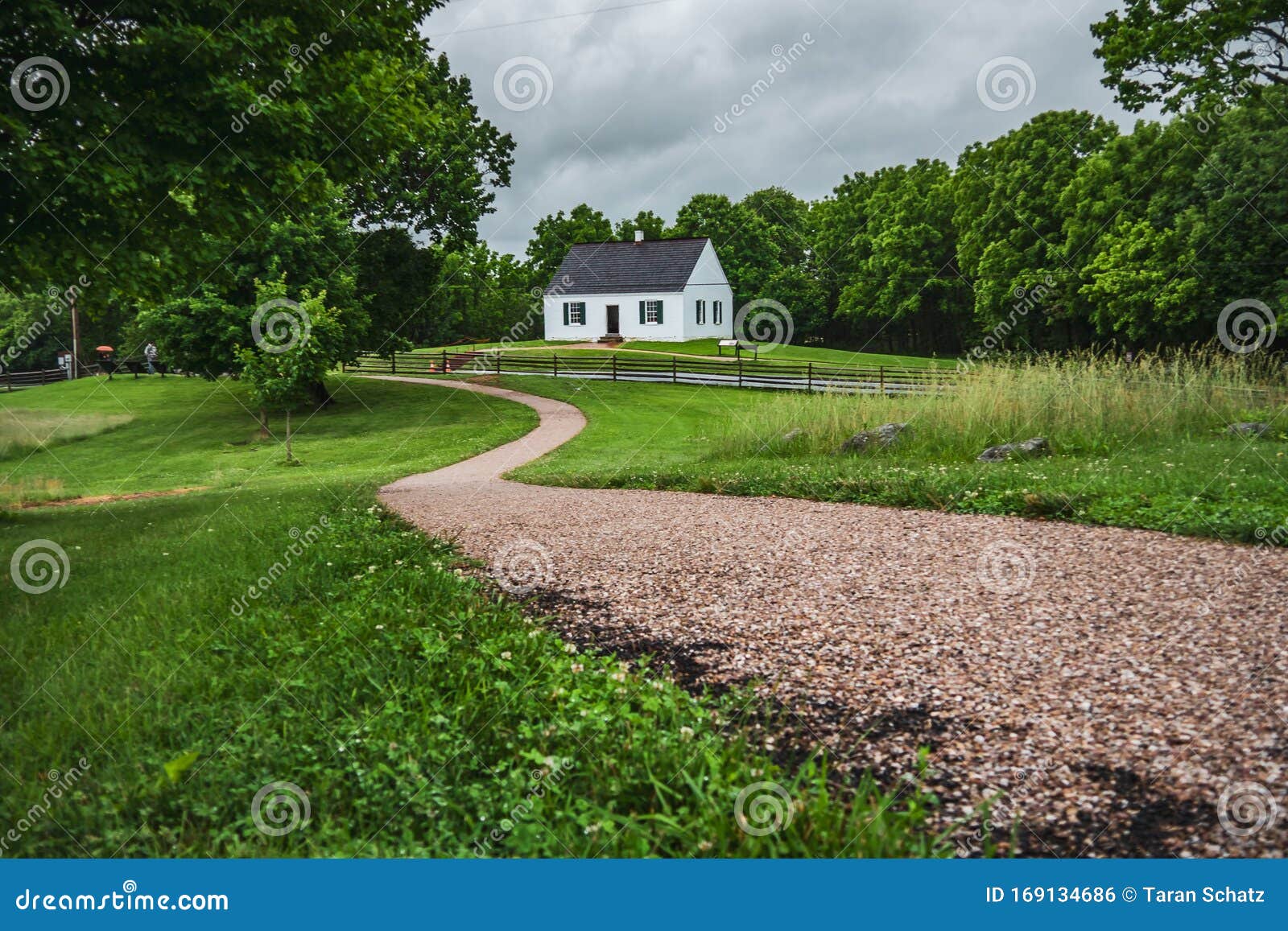 Winding Gravel Path through a Farm Field Stock Photo - Image of ...