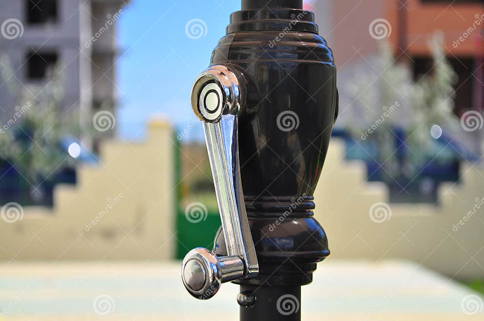Winding handle of umbrella stock image. Image of mechanical - 15845057