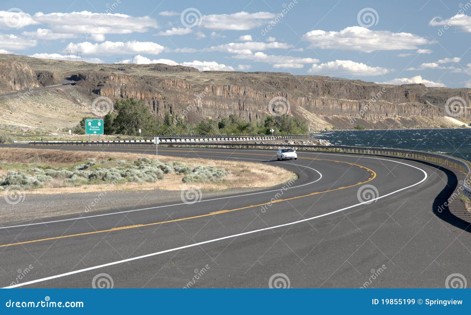 Winding highway stock image. Image of water, winding - 19855199