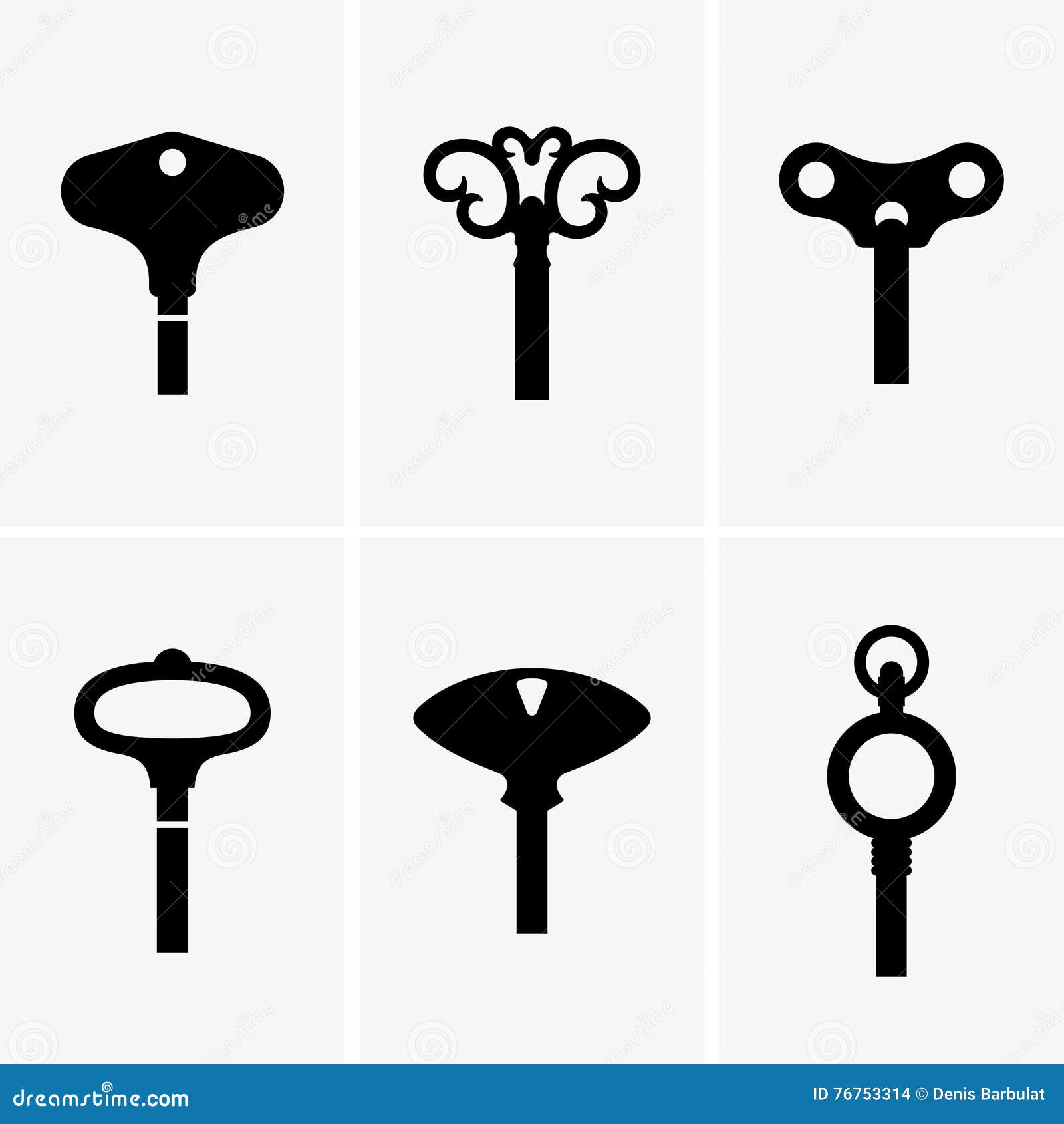 Winding keys stock vector. Illustration of clock, retro - 76753314