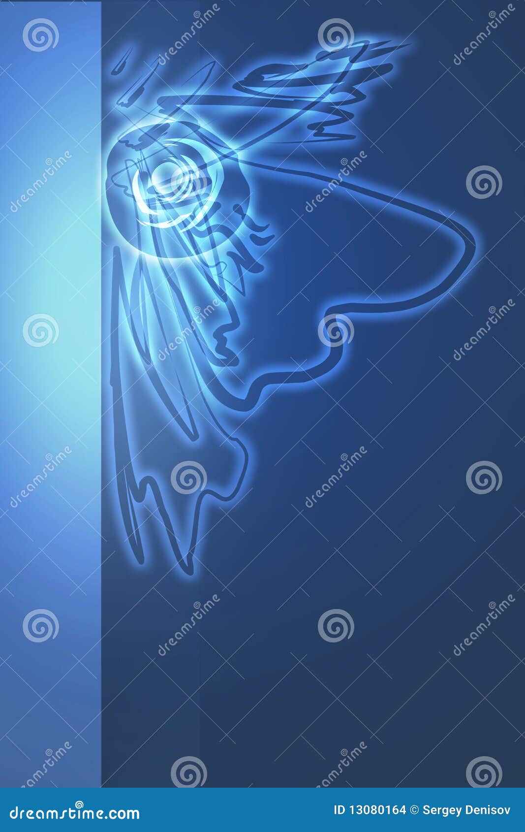 Winding Line on a Blue Background Stock Illustration - Illustration of ...
