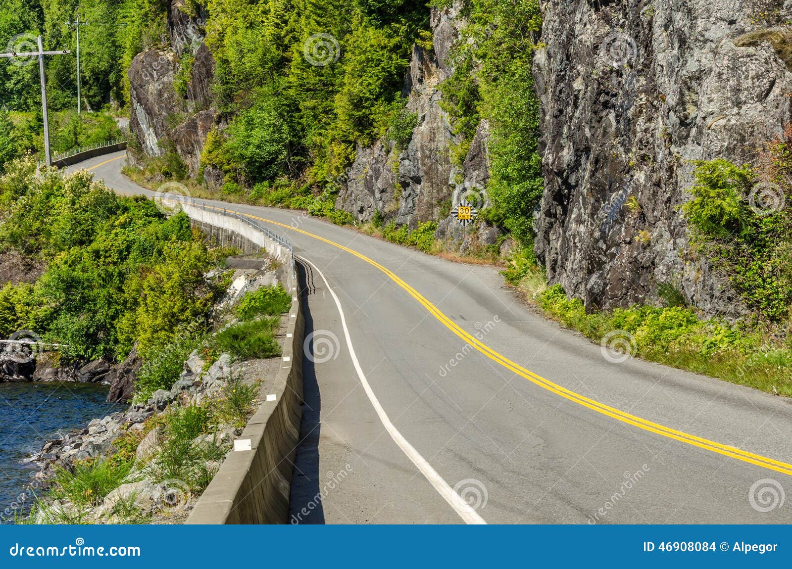 Winding Mountain Road stock photo. Image of tofino, hill - 46908084