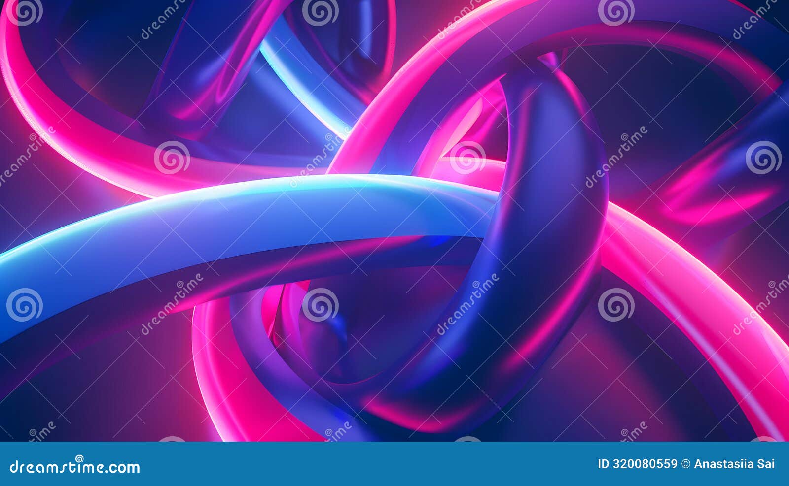 Winding Neon Ribbon Abstract Background Stock Image - Image of white ...