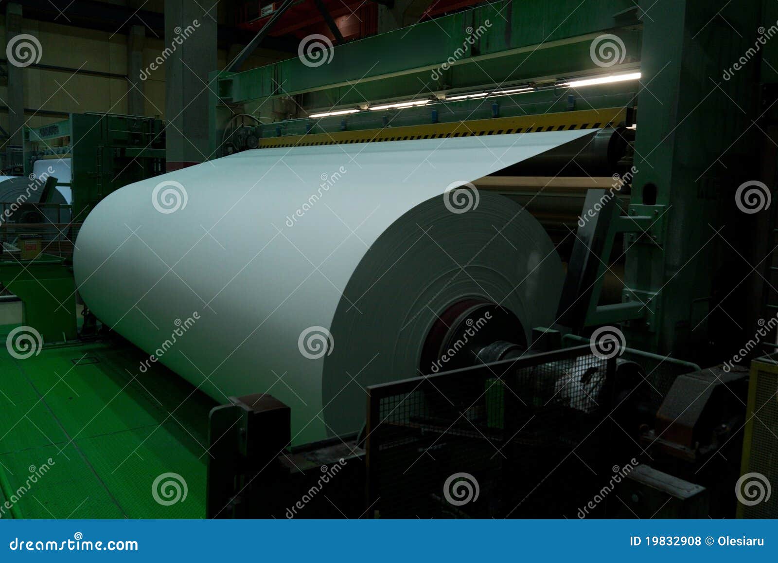 Winding of paper in a roll stock photo. Image of plant - 19832908