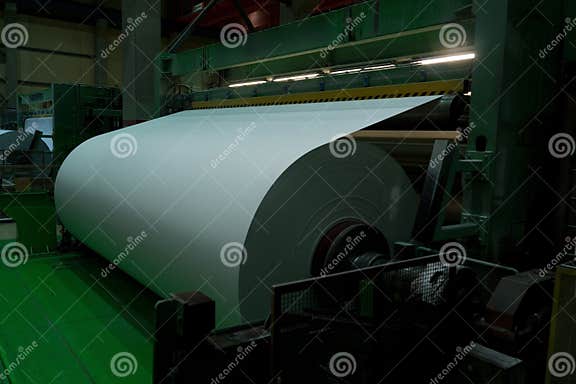 Winding of paper in a roll stock photo. Image of plant - 19832908