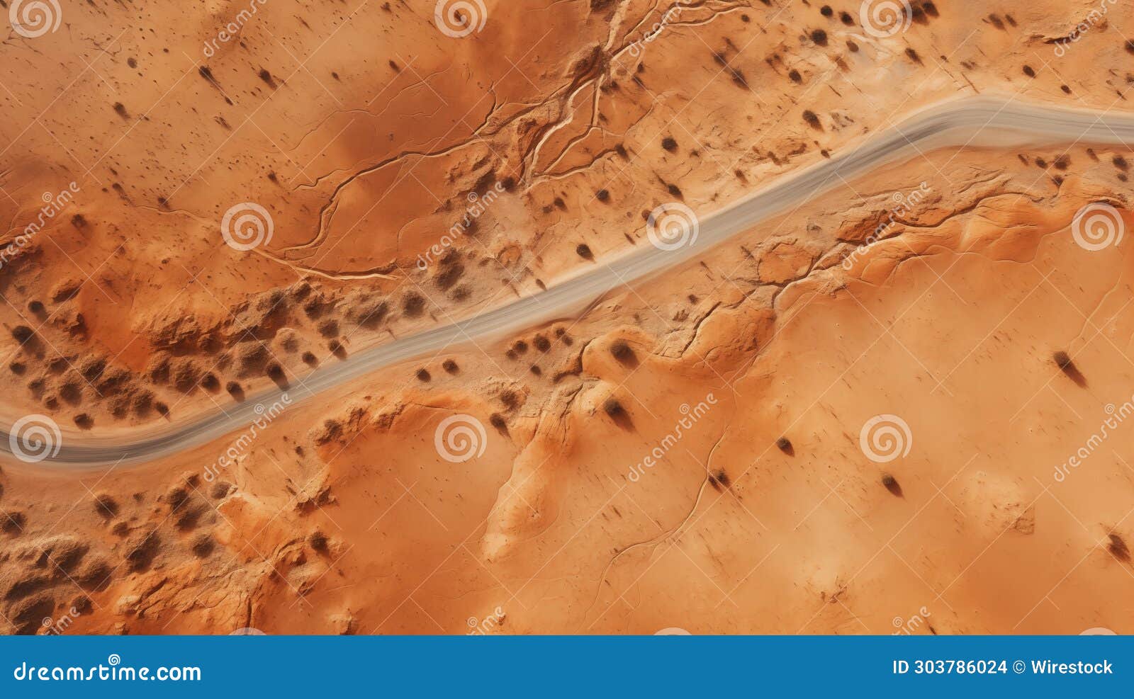 A Winding Path through the Arid Desert. Stock Photo - Image of desert ...