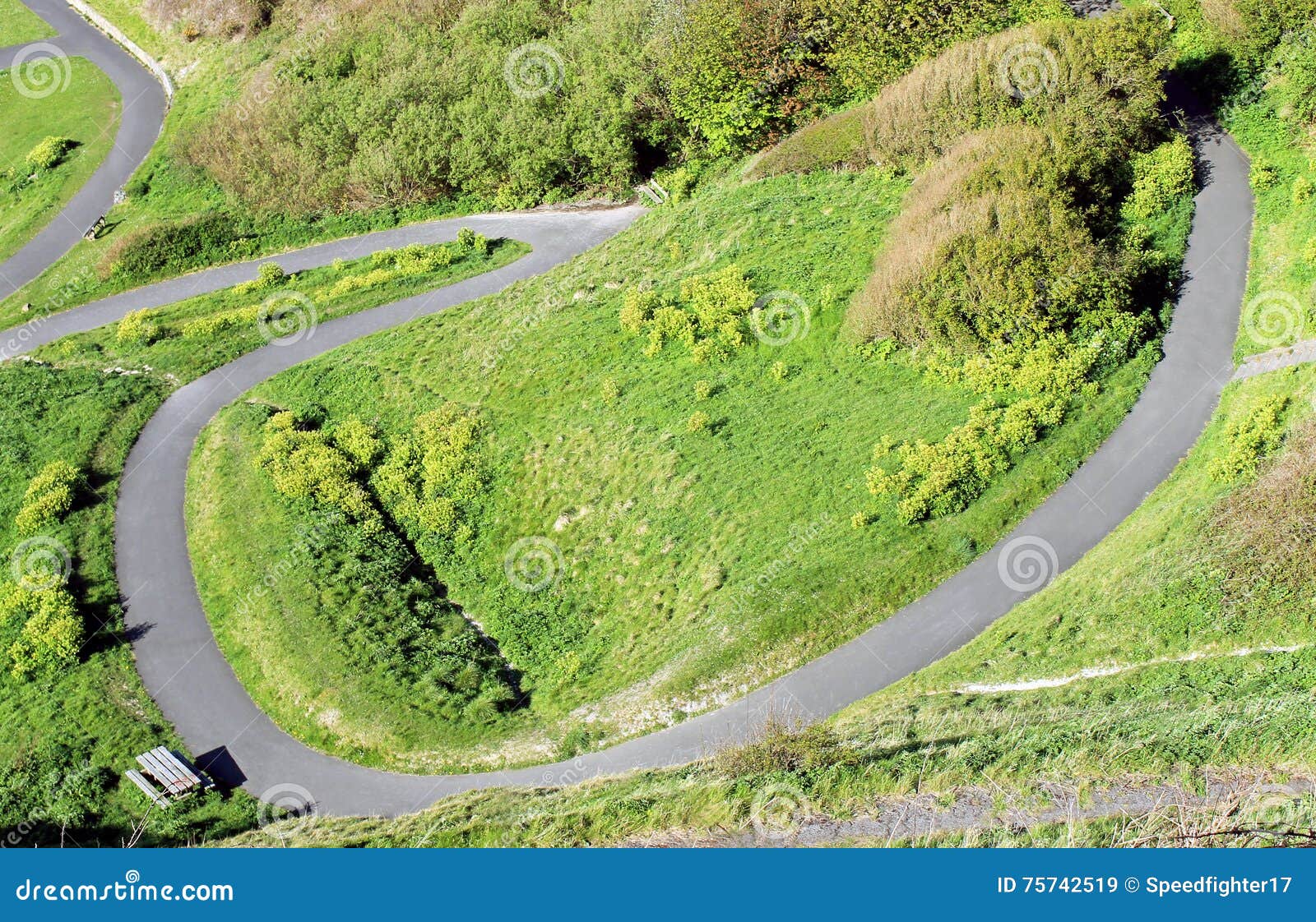 Winding path on a hillside stock image. Image of greenery - 75742519
