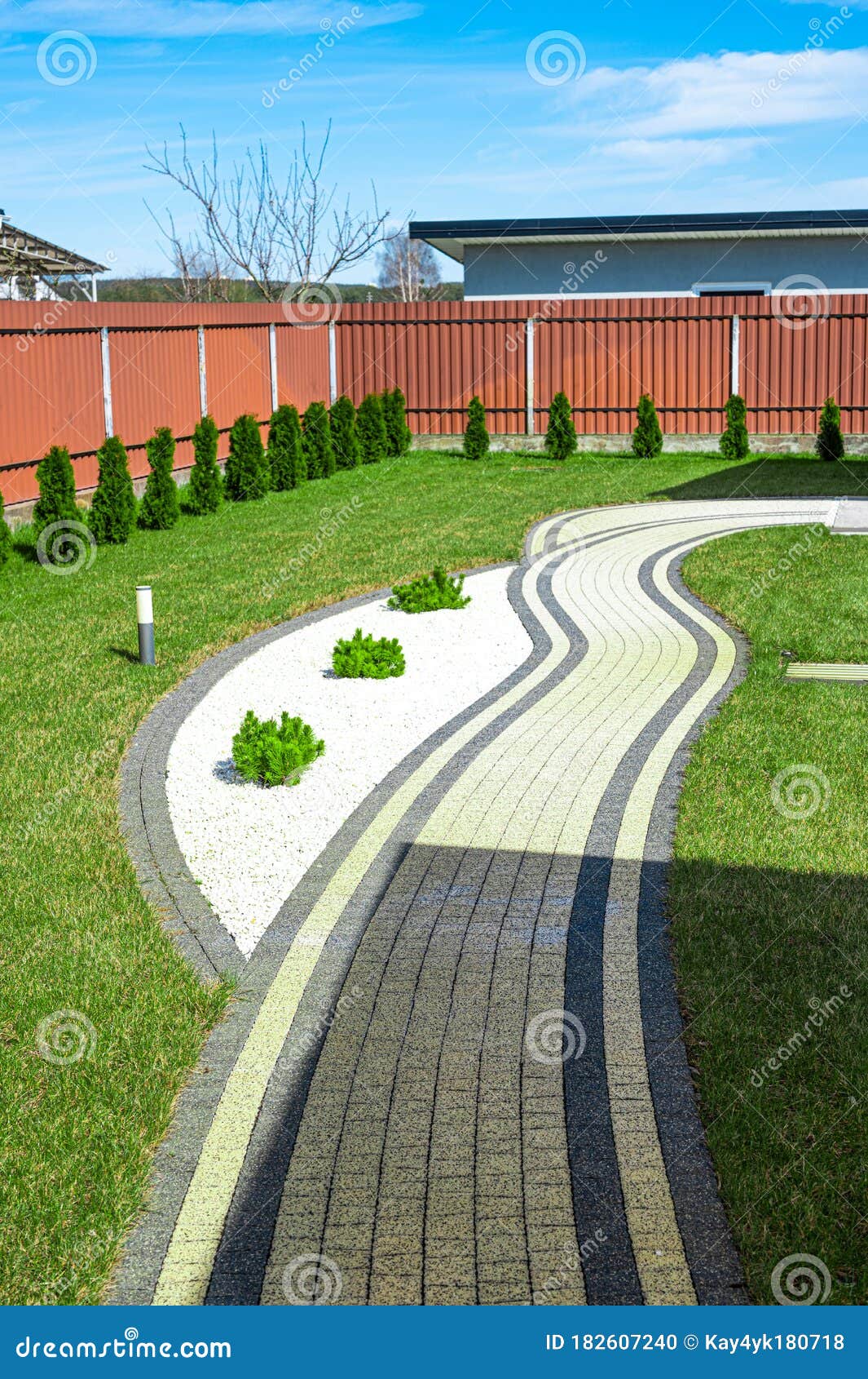 Winding Path Laid Out on the Ground Stock Photo - Image of cobblestone ...