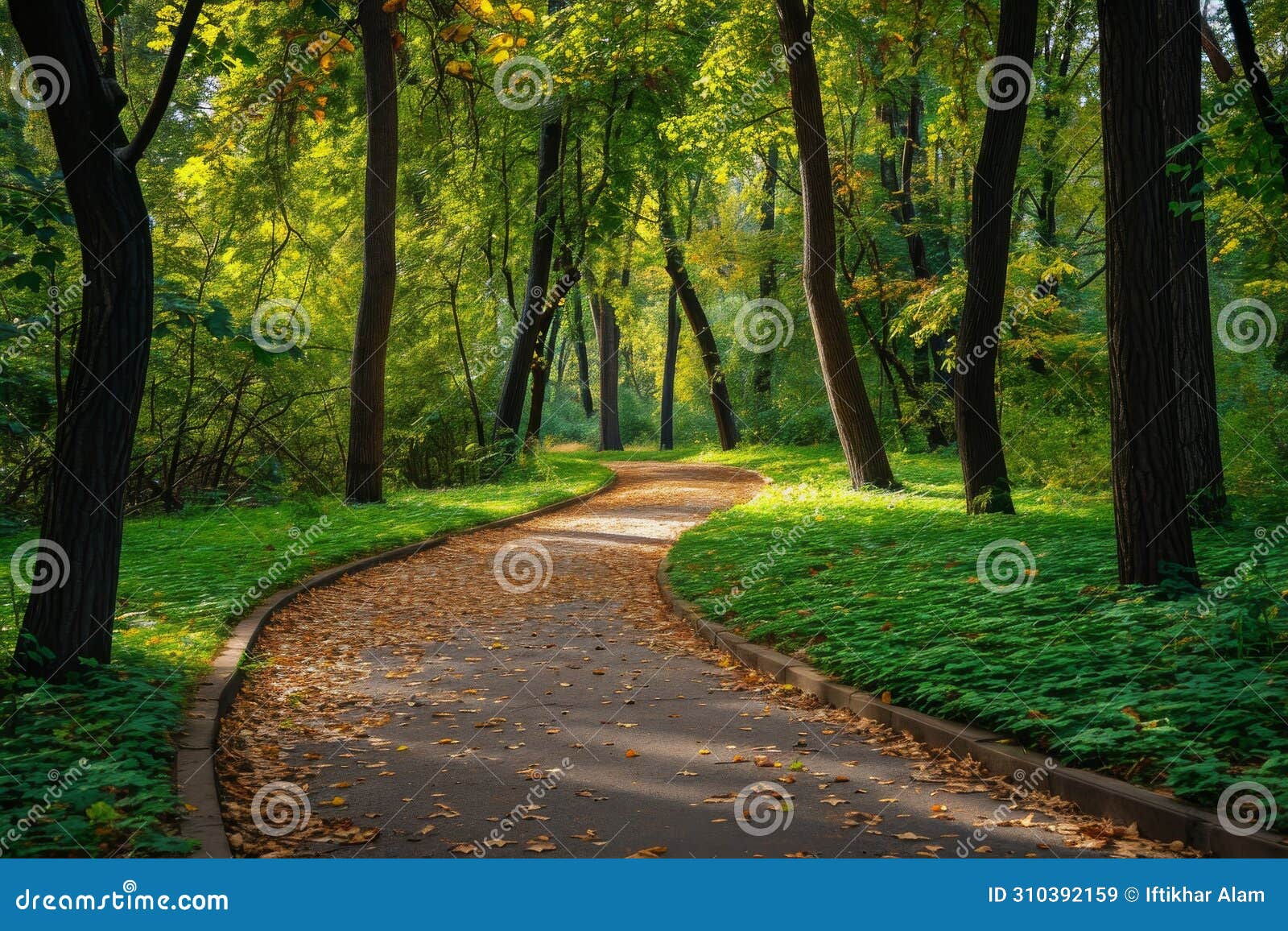 A Winding Path Meanders through the Vibrant Green Foliage of a ...