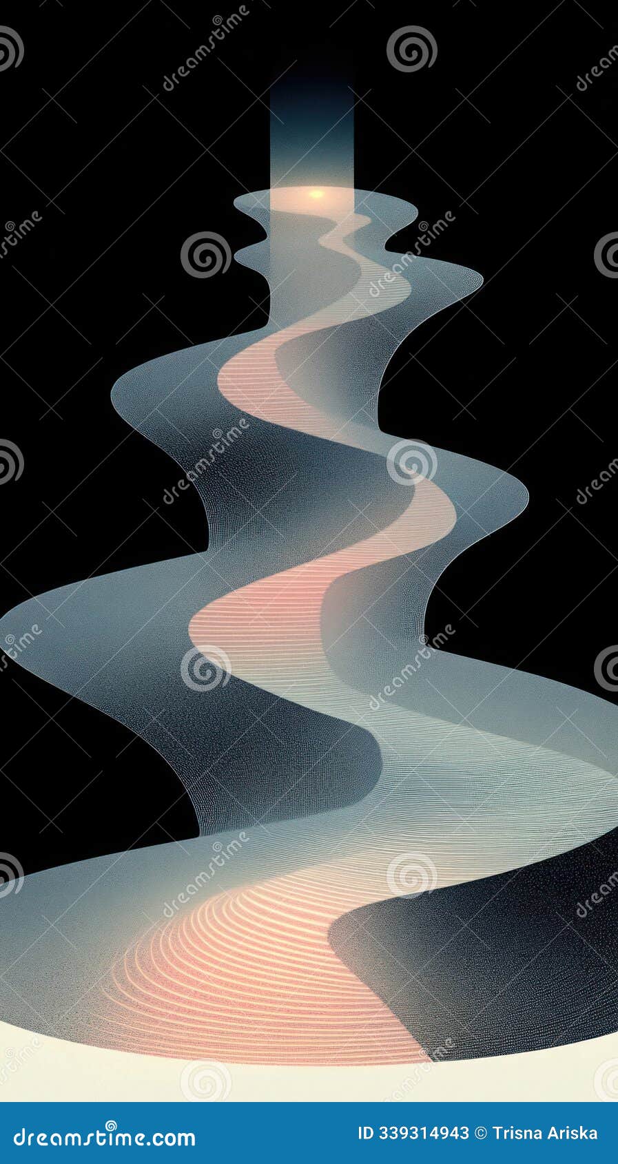 A Winding Path with Soft Gradients Leading To a Light Source, Evoking a ...