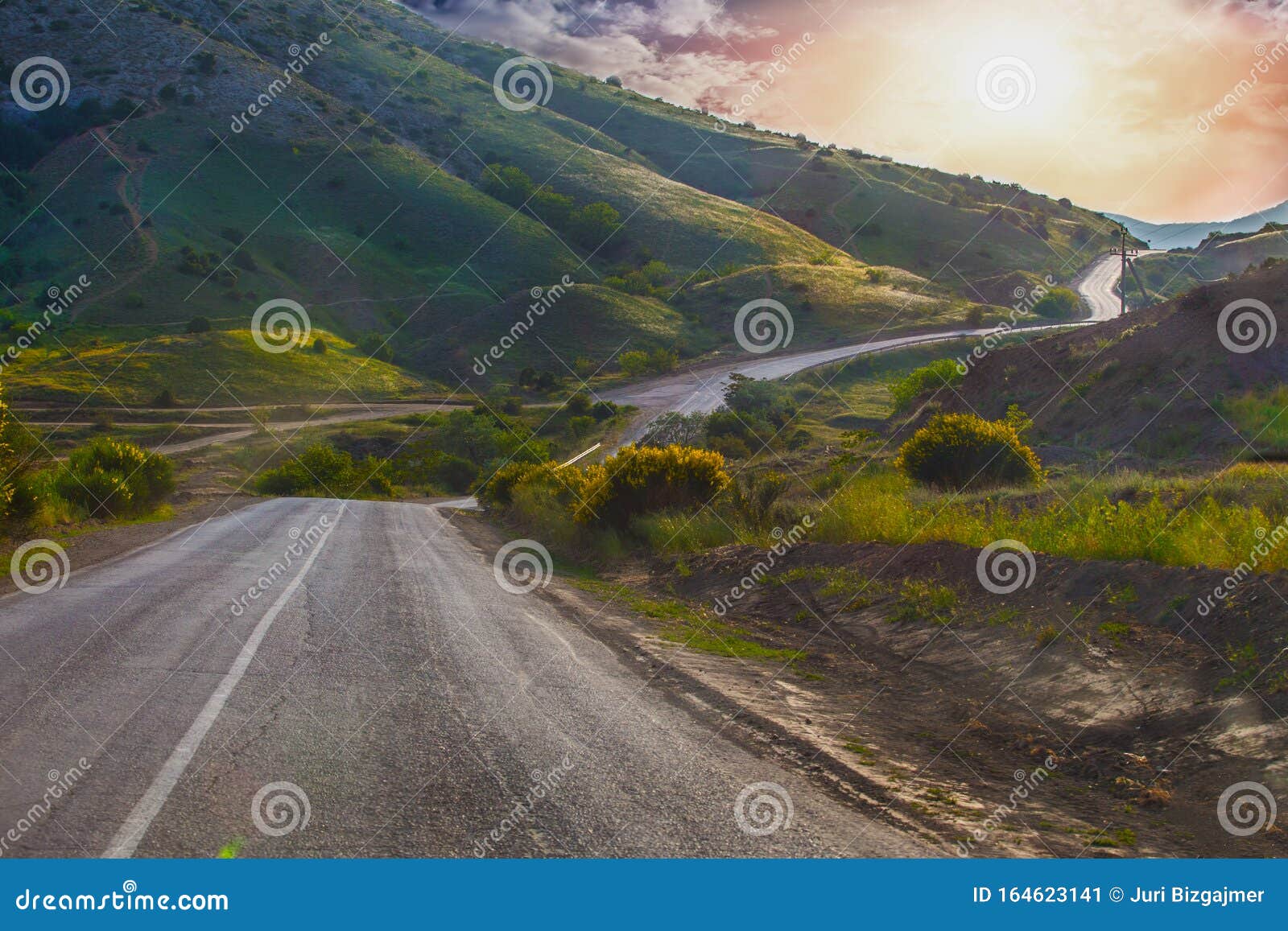 Winding Paved Road in the Mountains Stock Image - Image of curve ...