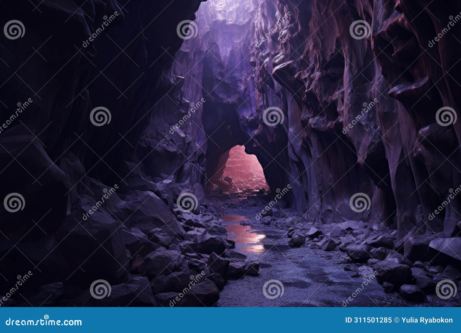 Winding Purple Cave Rock Curve. Generate Ai Stock Image - Image of ...