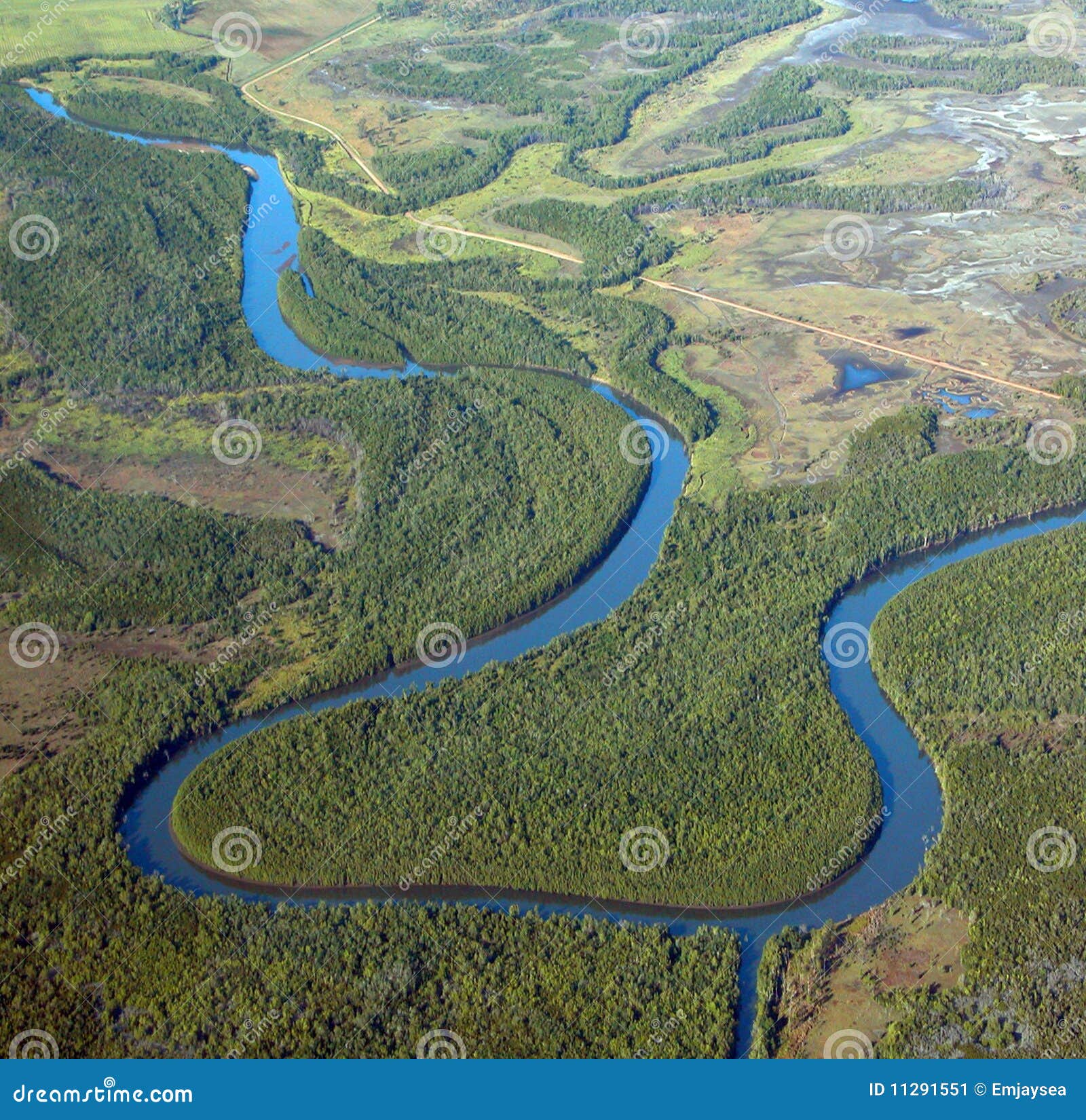 Winding river aerial view stock image. Image of rural - 11291551