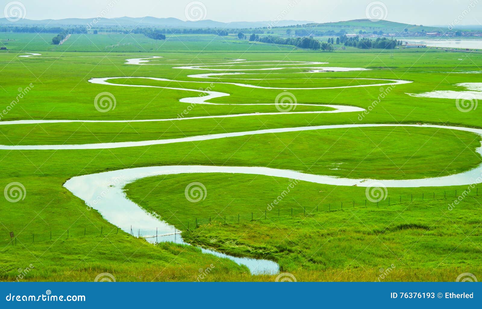 Winding river stock image. Image of water, steppe, river - 76376193