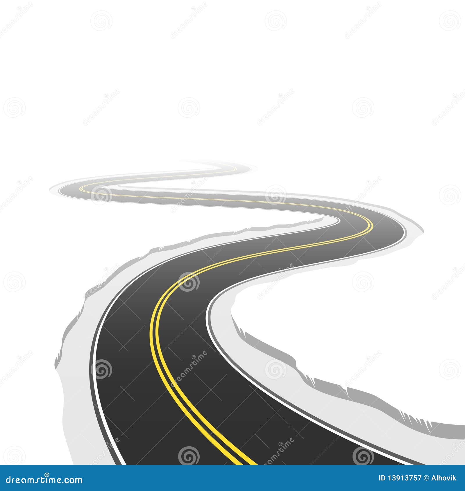 Winding road stock vector. Illustration of country, traffic - 13913757