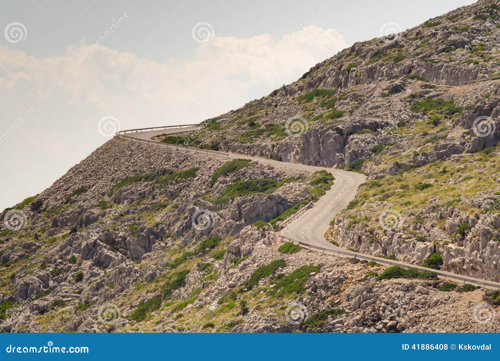 Winding road on cliff stock photo. Image of arid, highway - 41886408