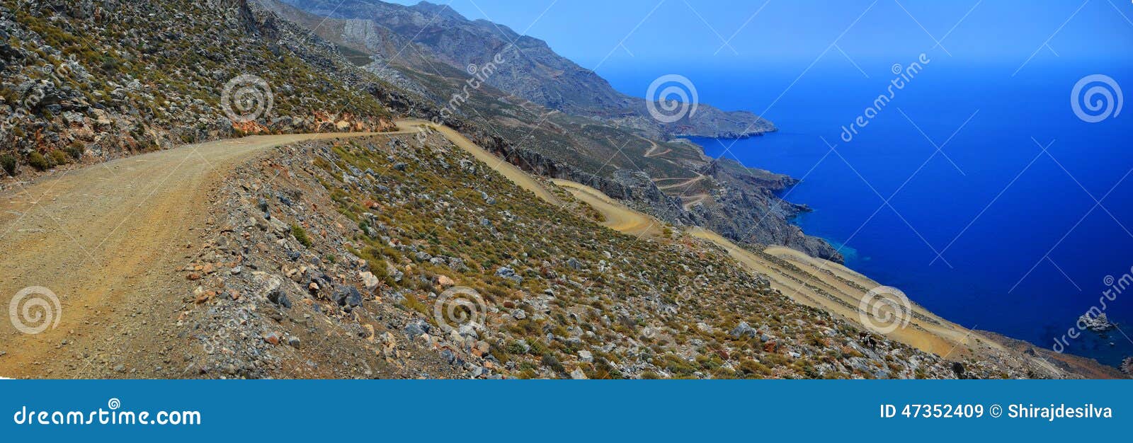 Winding Road at Crete, Greece Stock Image - Image of ocean, gravel ...