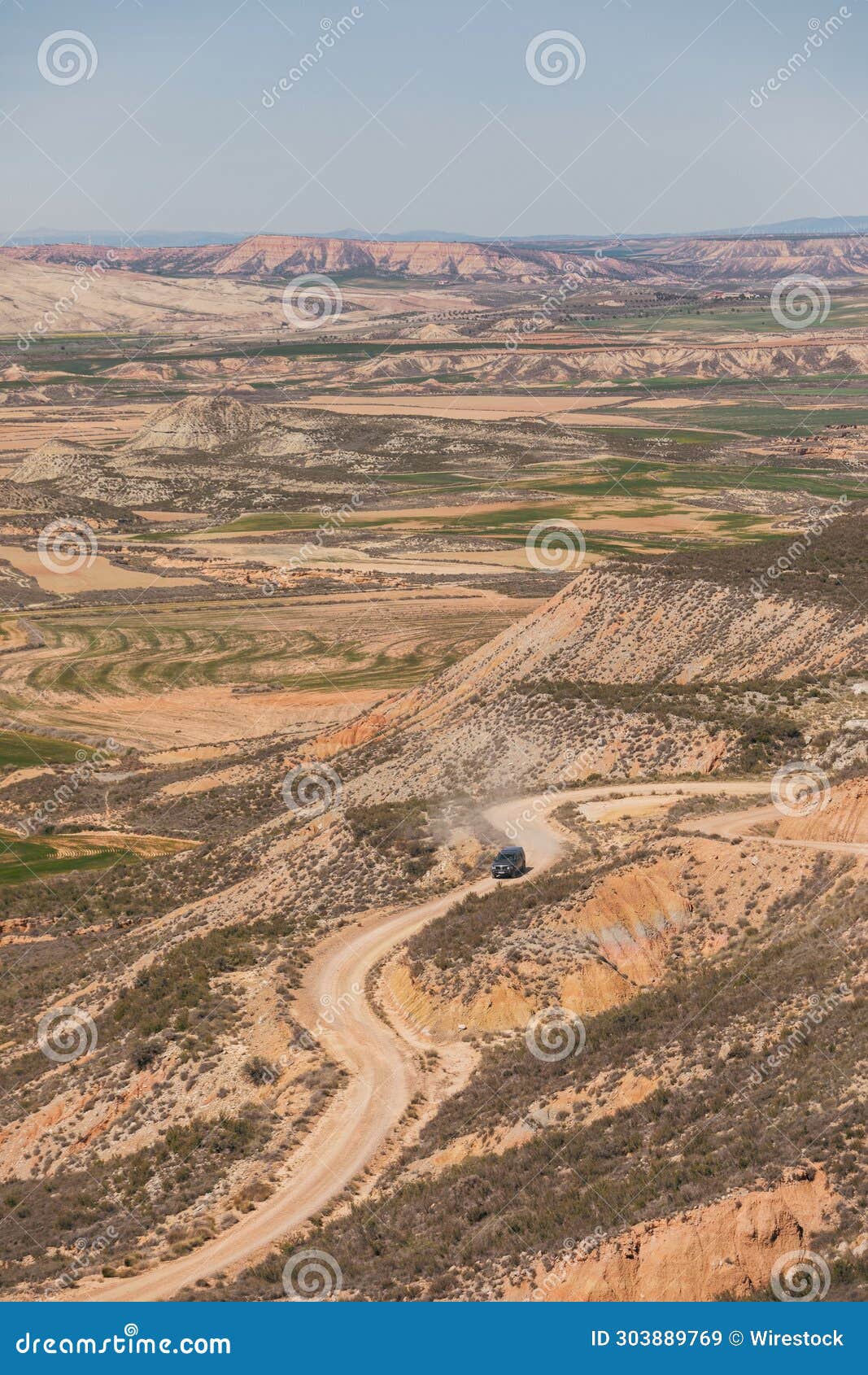 A Long Road Going Down the Middle of a Desert Hill Stock Image - Image ...