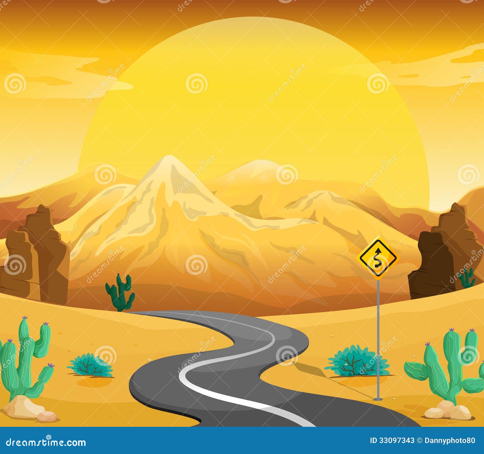 Winding Road On A Colorful Background. Road Way Location Infographic ...