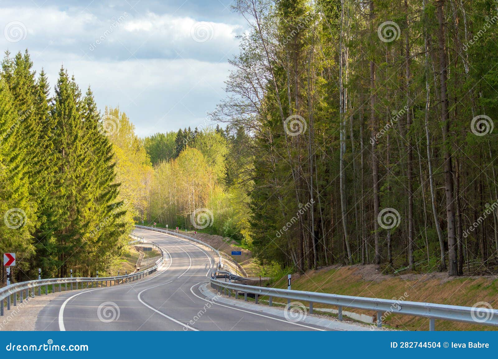 Winding Road Down the Hill in Spring Stock Photo - Image of landscape ...
