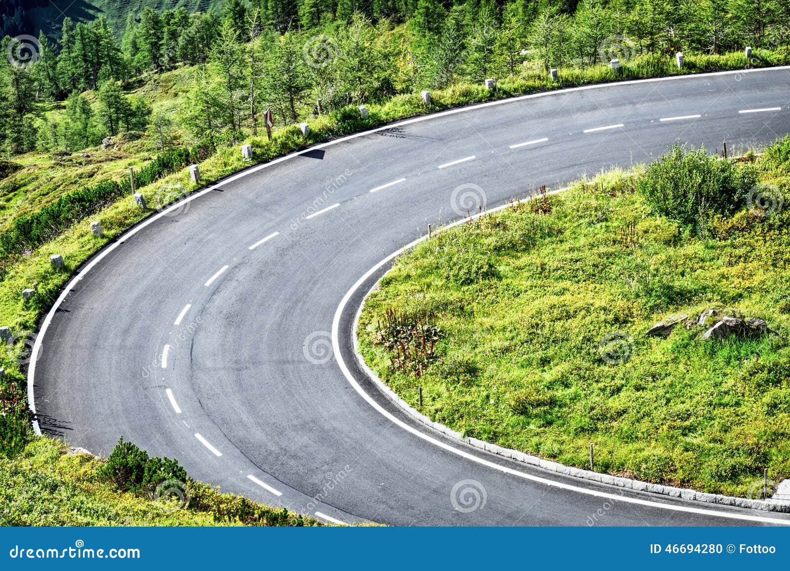 Winding road stock photo. Image of horizontal, single - 46694280