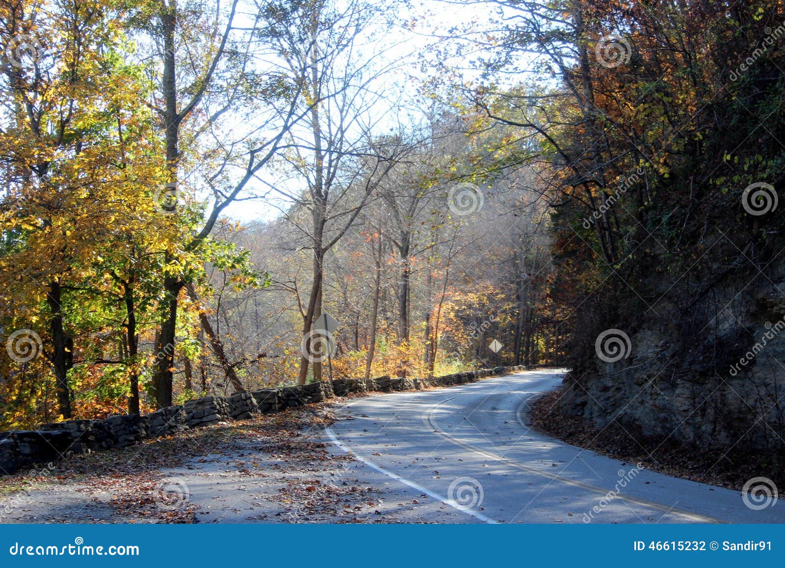 Winding road in the fall stock photo. Image of road, fall - 46615232