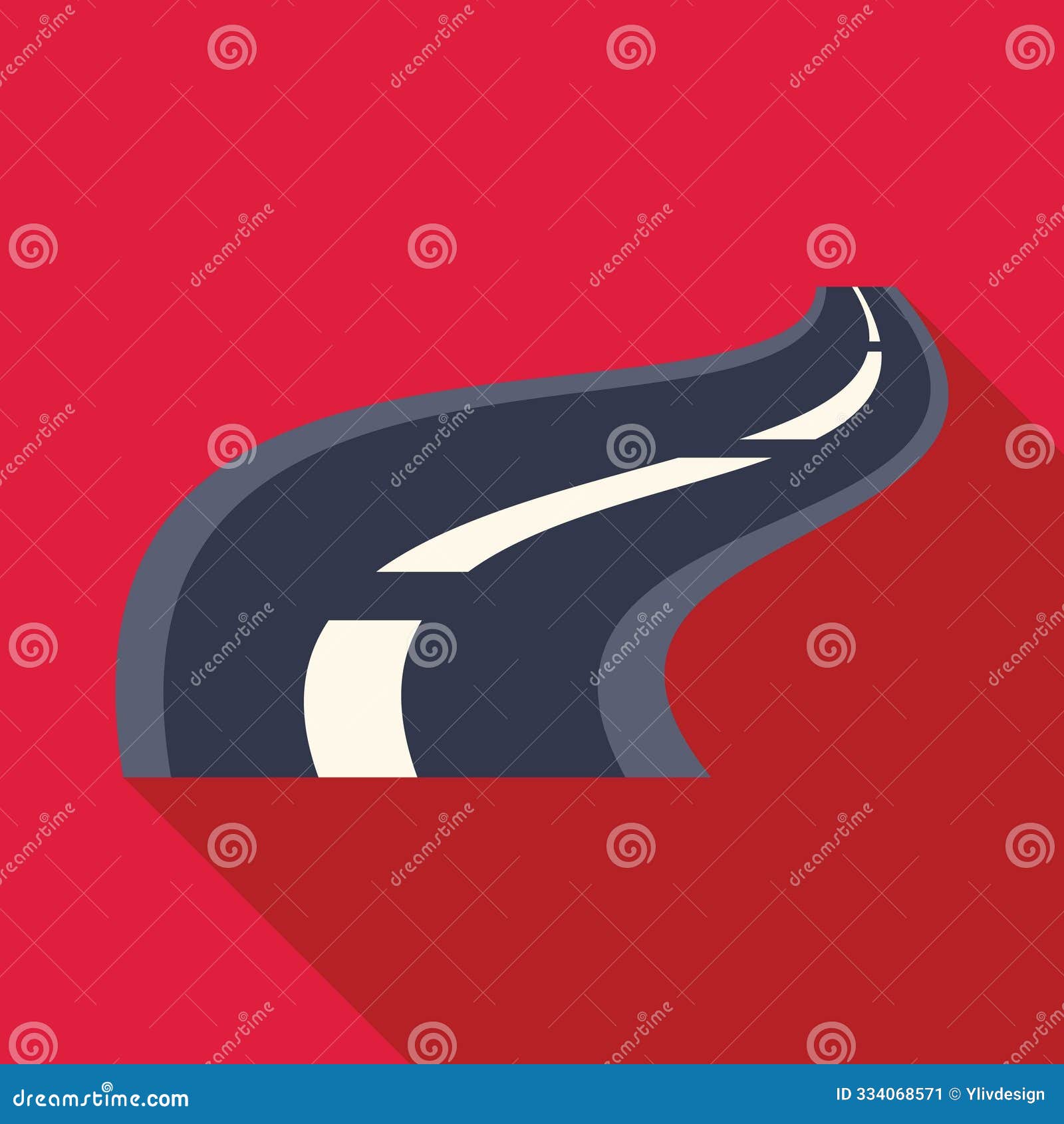 Winding Road Going into the Distance with a Red Background Stock ...