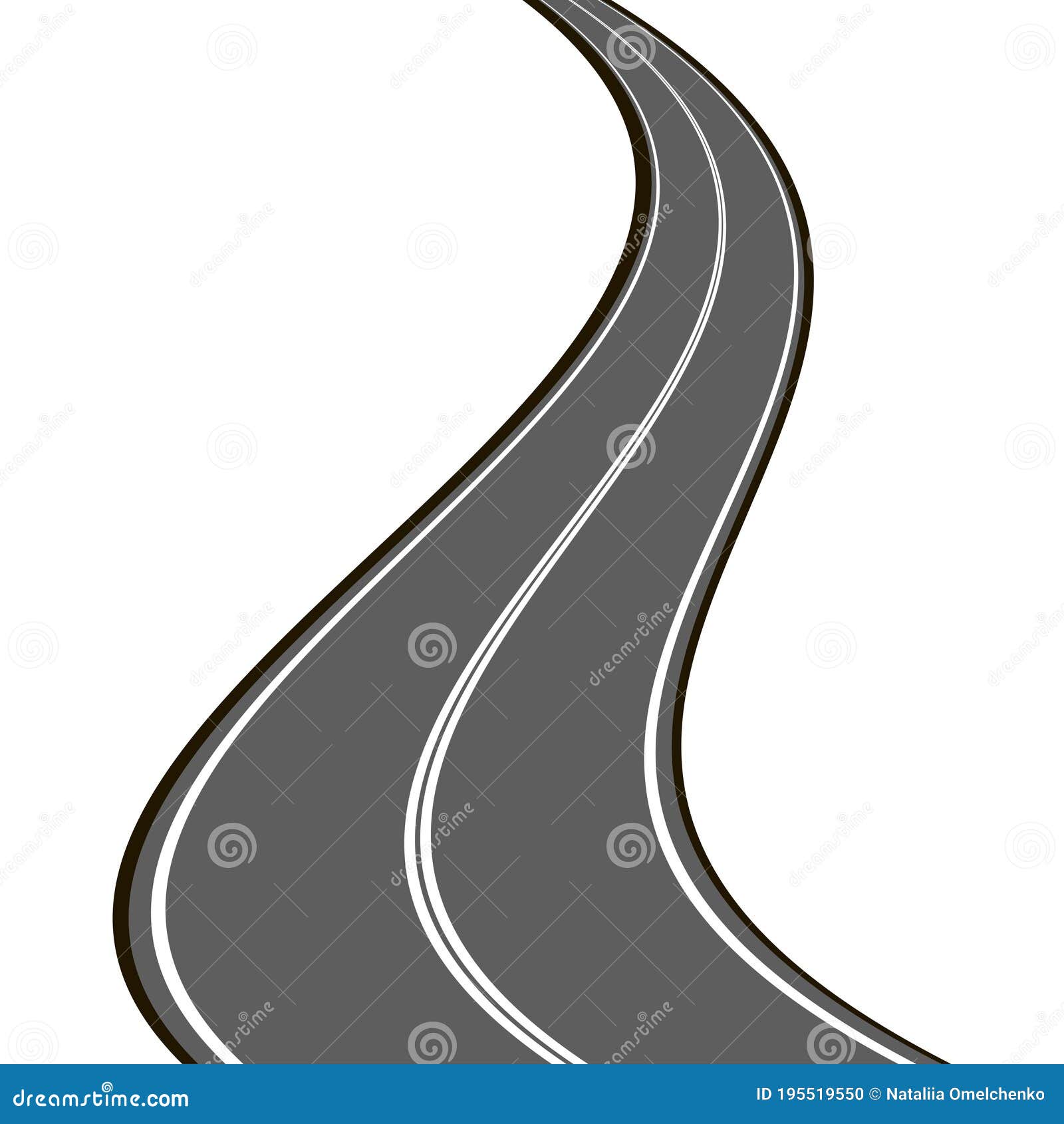 Winding Road Isolated, Highway Vector Stock Illustration - Illustration ...