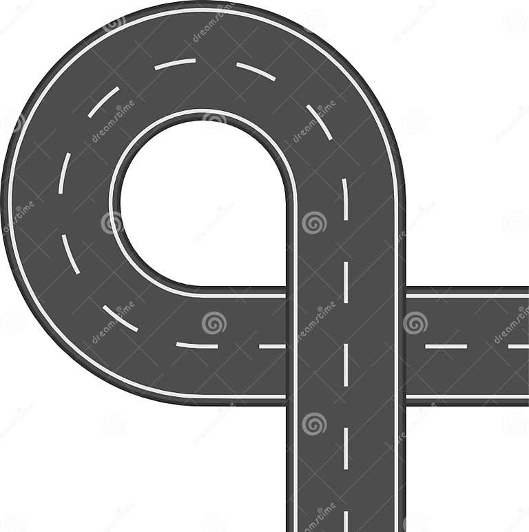 Winding Road Making a Loop Over a Straight Road, Creating a Visually ...
