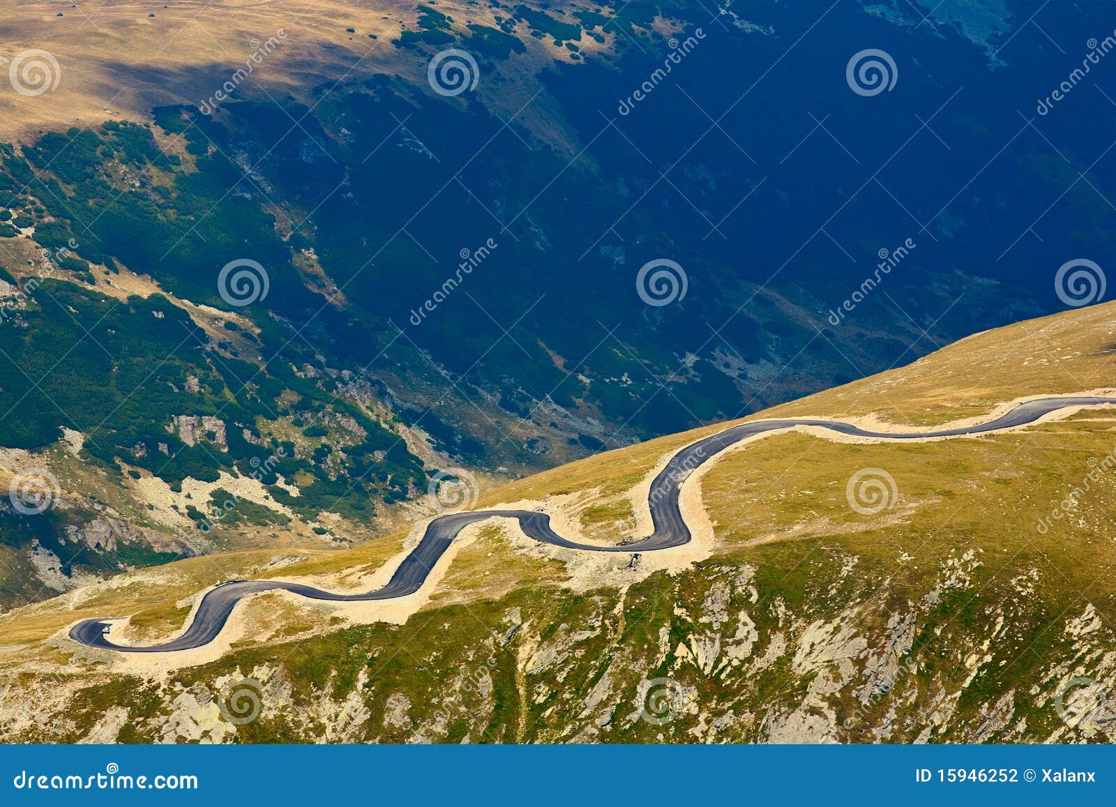 Winding Road through Mountains Stock Photo - Image of empty, roadway ...