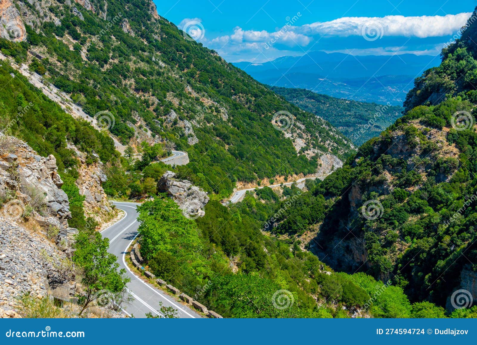 Winding Road Passing through Langada Pass in Greece Stock Photo - Image ...