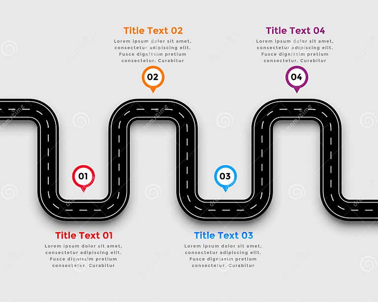Winding Road Pathway Infographic Template Design Stock Vector ...