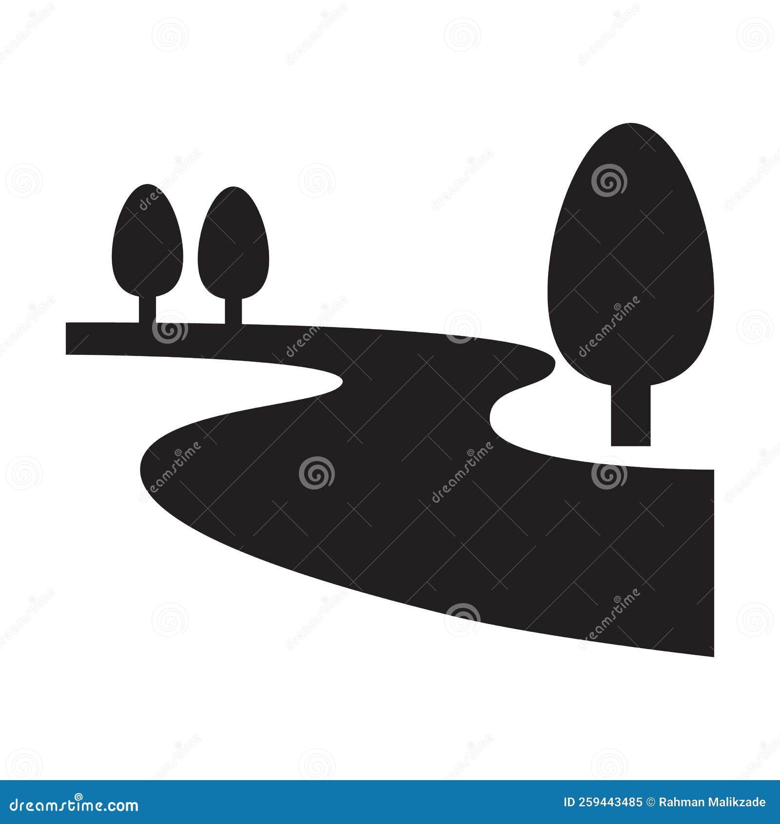 Winding Road River Creek Icon. River Vector Illustration Stock Vector ...
